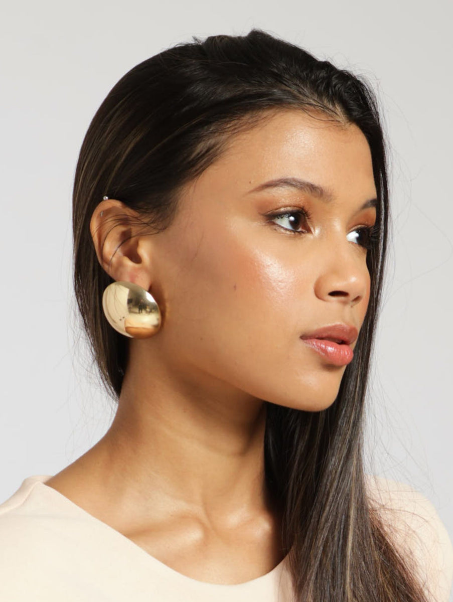 Large Dome Earrings - Gold – LEGiT