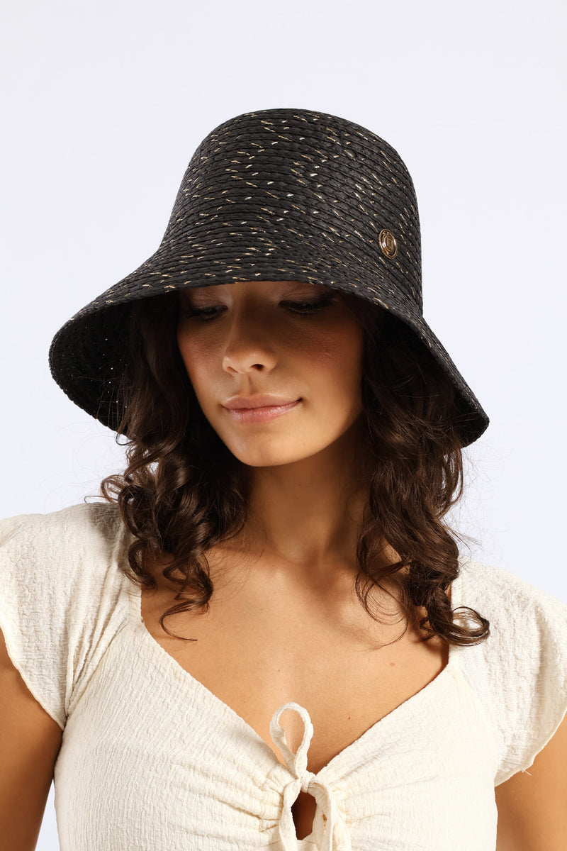 Crochet Metallic Bucket Hat - Black – LEGiT