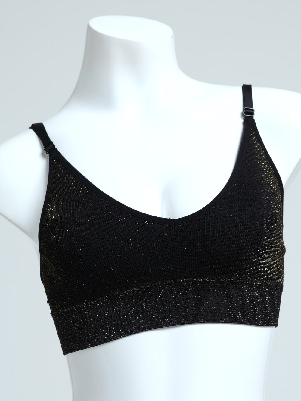 Black & Gold Lurex Seamless Bra – LEGiT