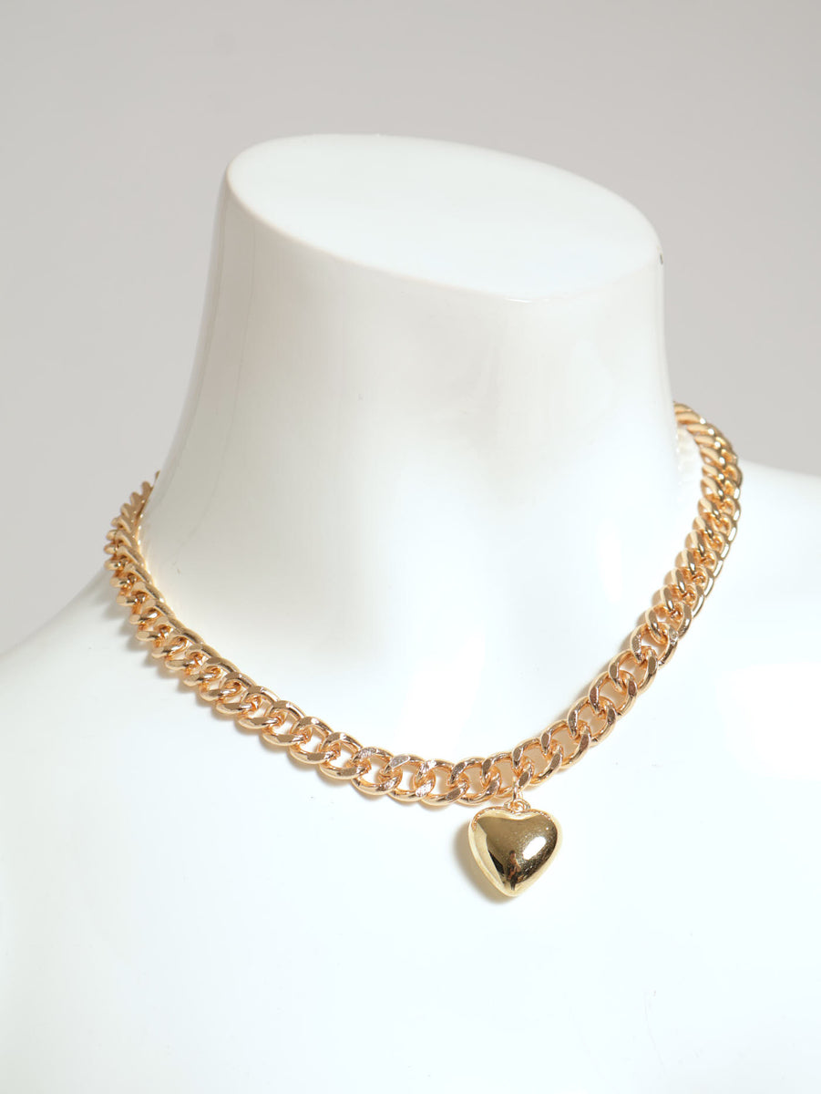 Matte Heart Single Necklace - Gold – LEGiT