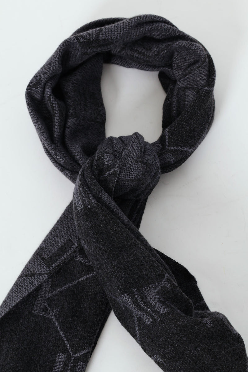 Monogram Printed Winter Scarf - Black – LEGiT
