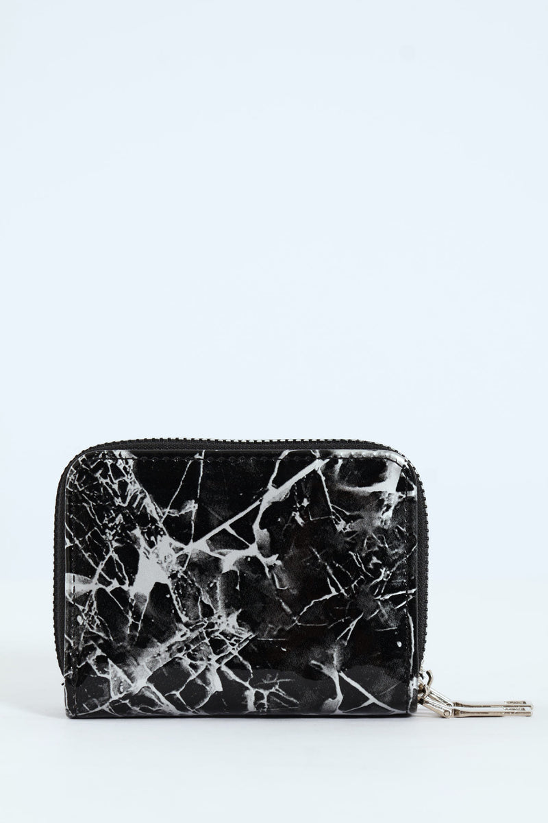 Double Zip Marble Wallet - Black – LEGiT