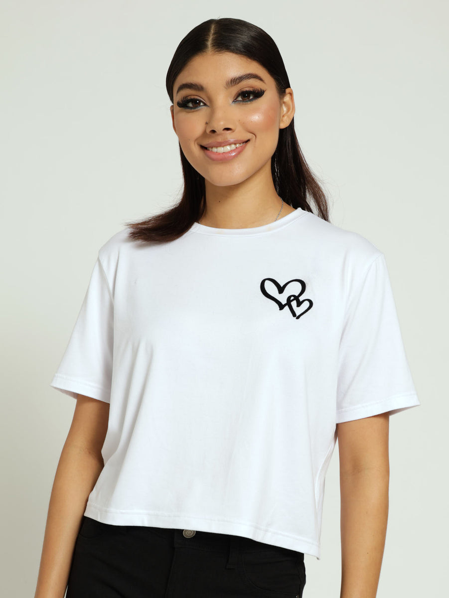 Flocked Heart Tee - White – LEGiT