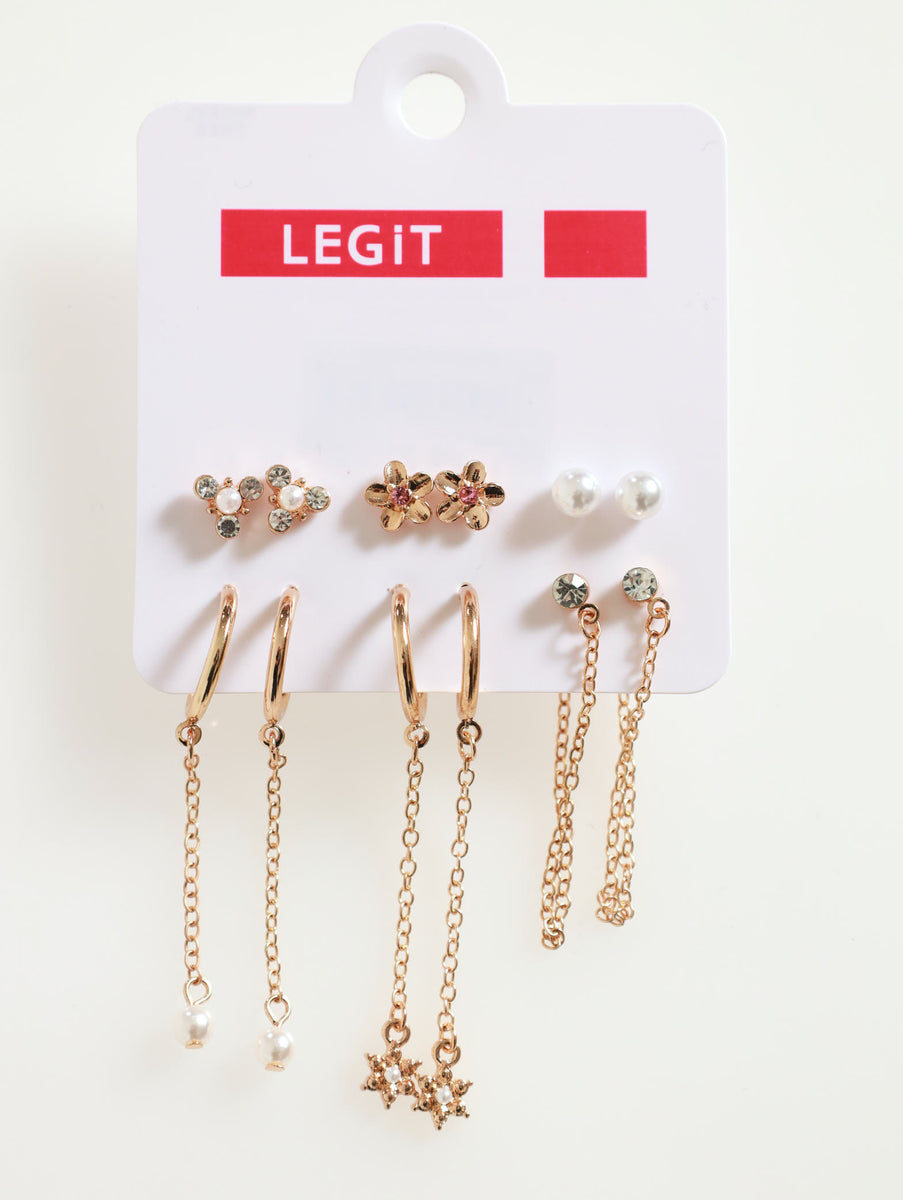 6 Pack Stud & Hanging Earrings – LEGiT