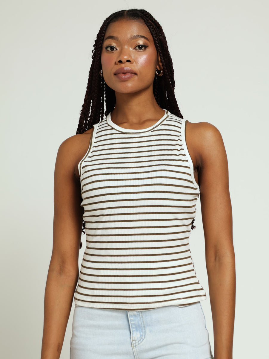 Wide Binding Stripe Ribb Tank Top - Fatigue – LEGiT