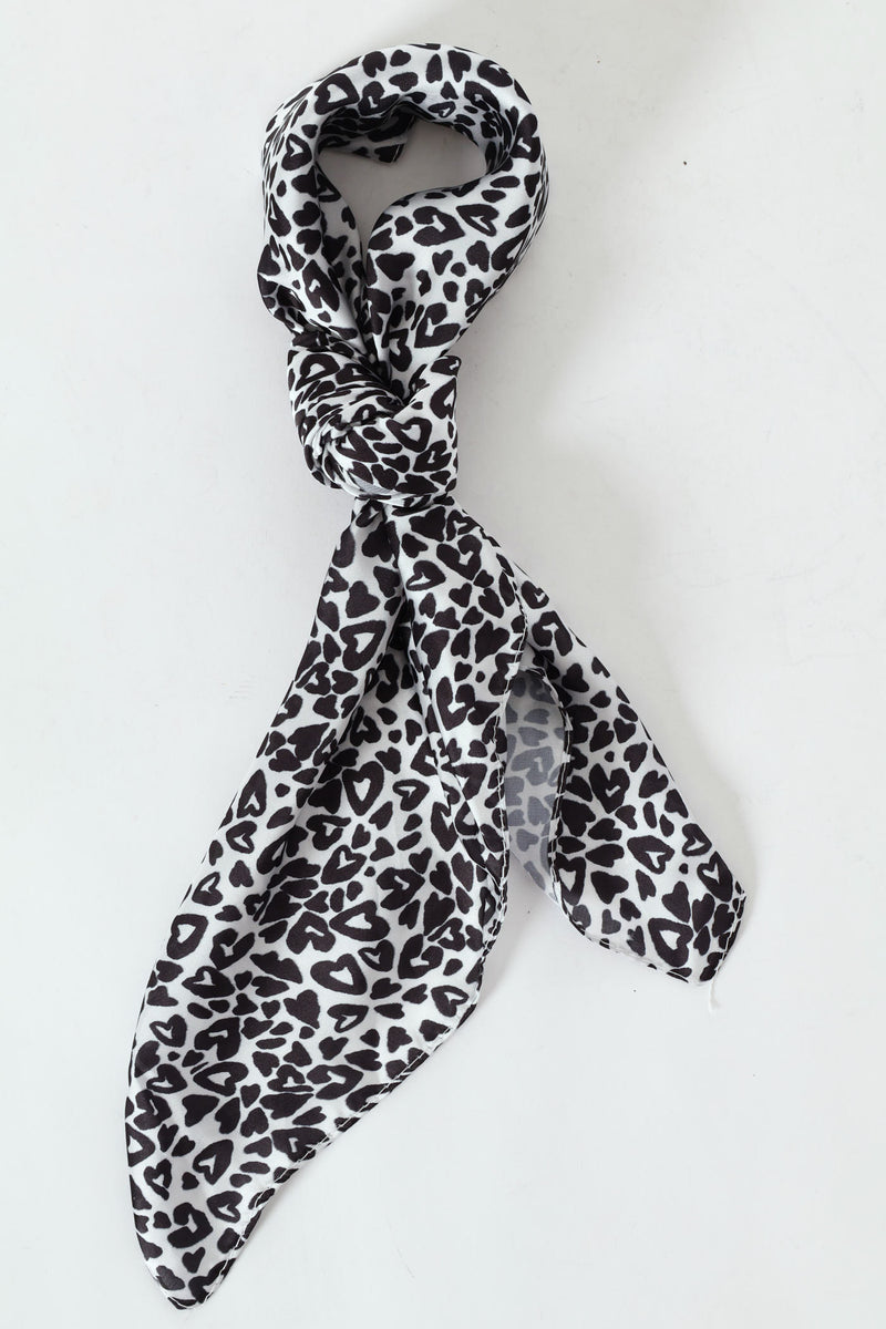 Heart Print Satin Scarf - Neutral – LEGiT