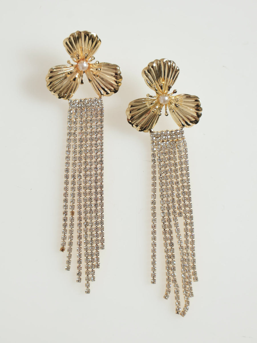 Pearl Flower Drop Earrings - Gold – LEGiT