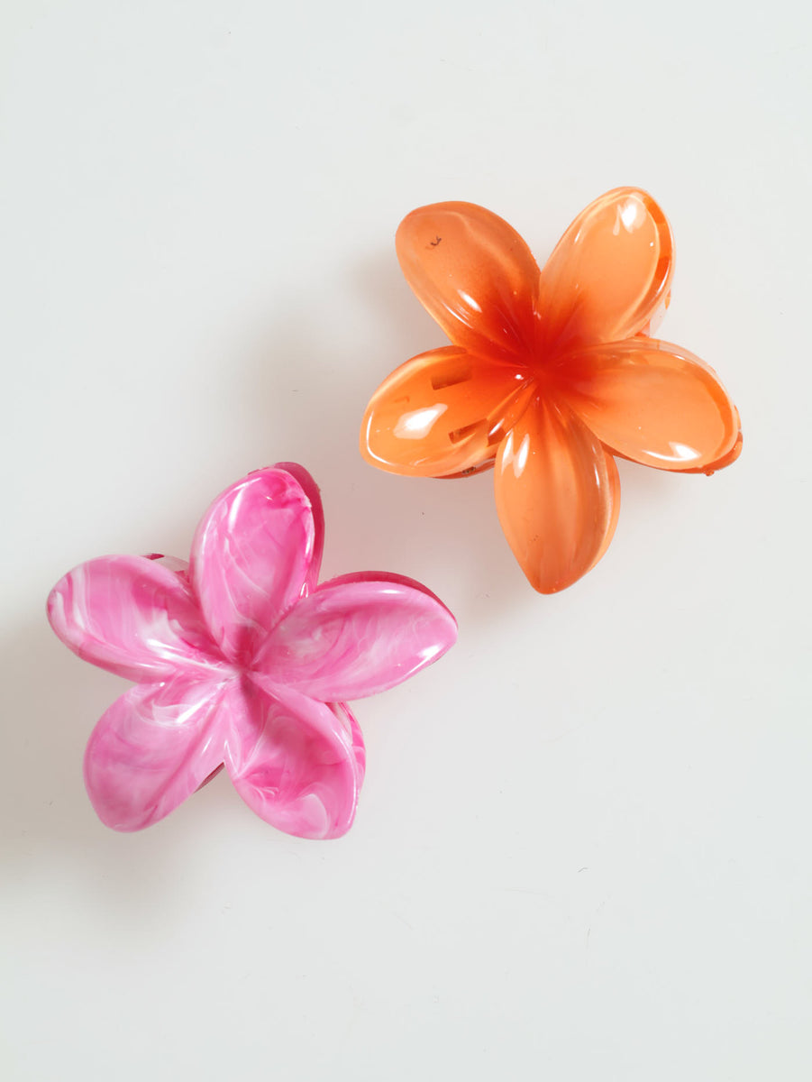 2 Pack Perspex Flower Claw Clips – LEGiT
