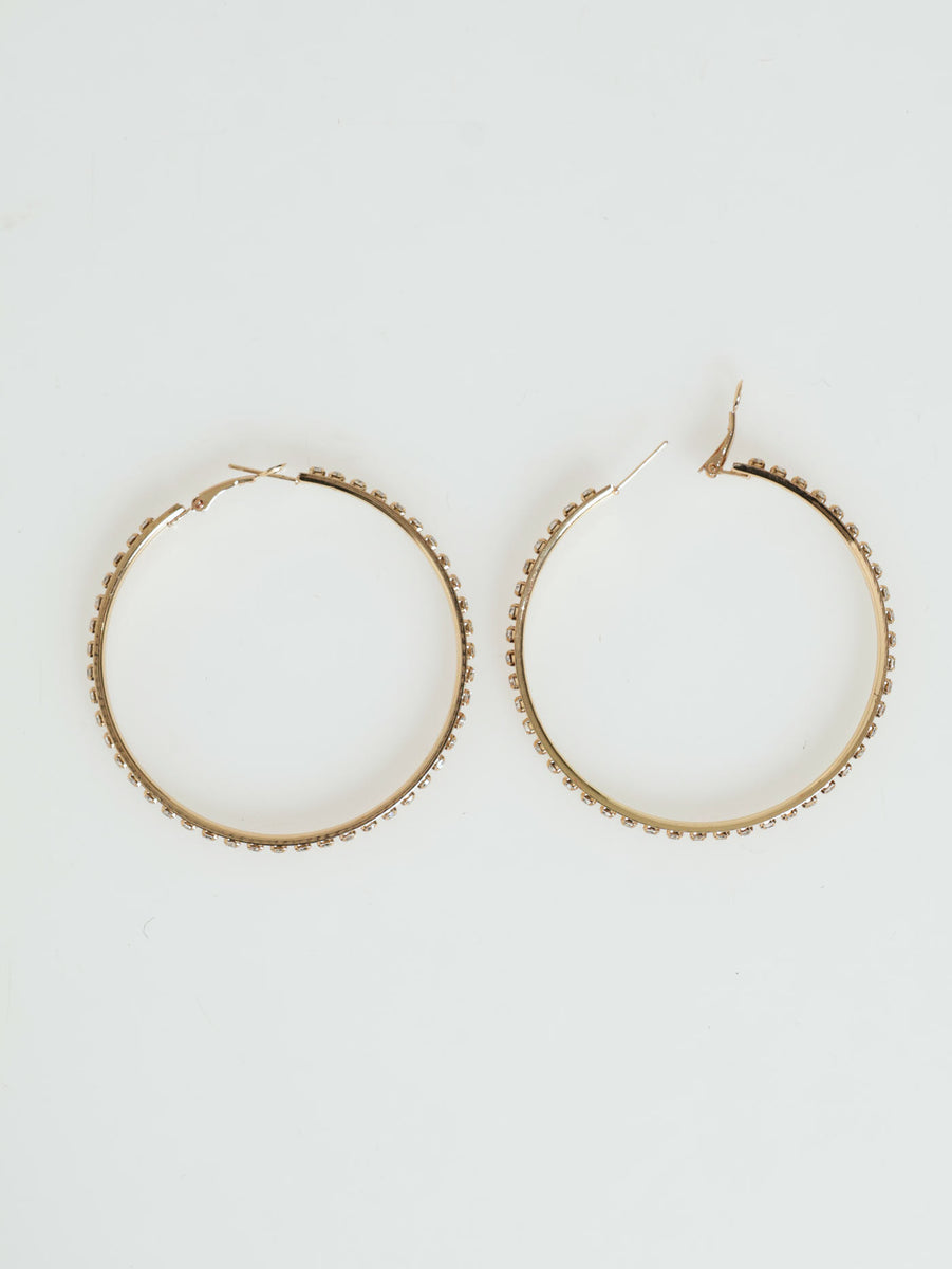 Diamante Hoop Earrings - Gold – LEGiT