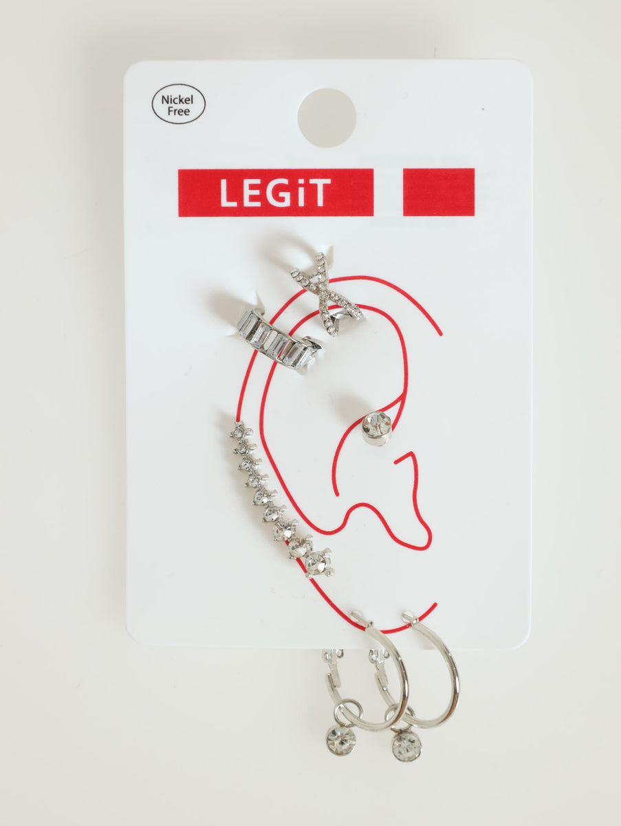 Diamante Earring Cuff Set – LEGiT
