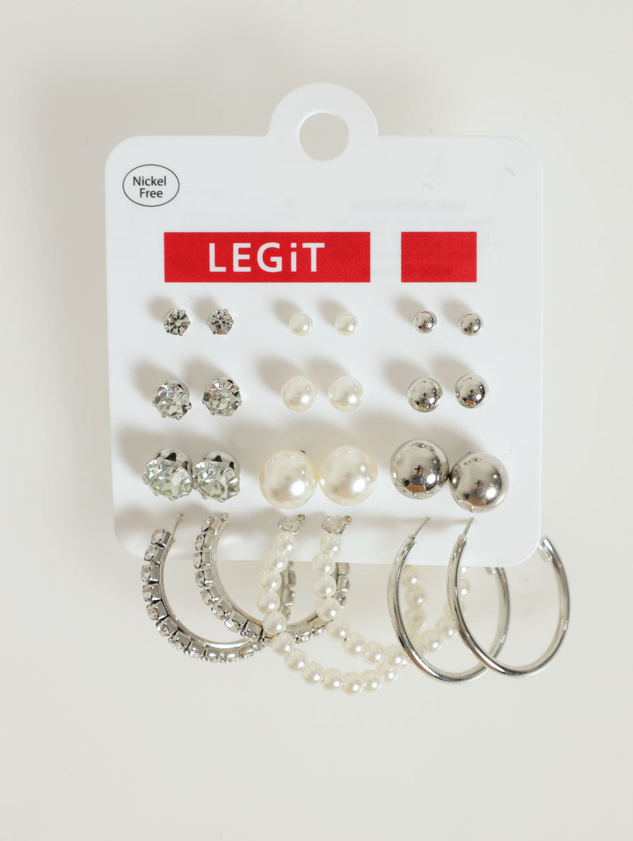 12 Pack Hoop & Stud Earring Multi Pack – LEGiT