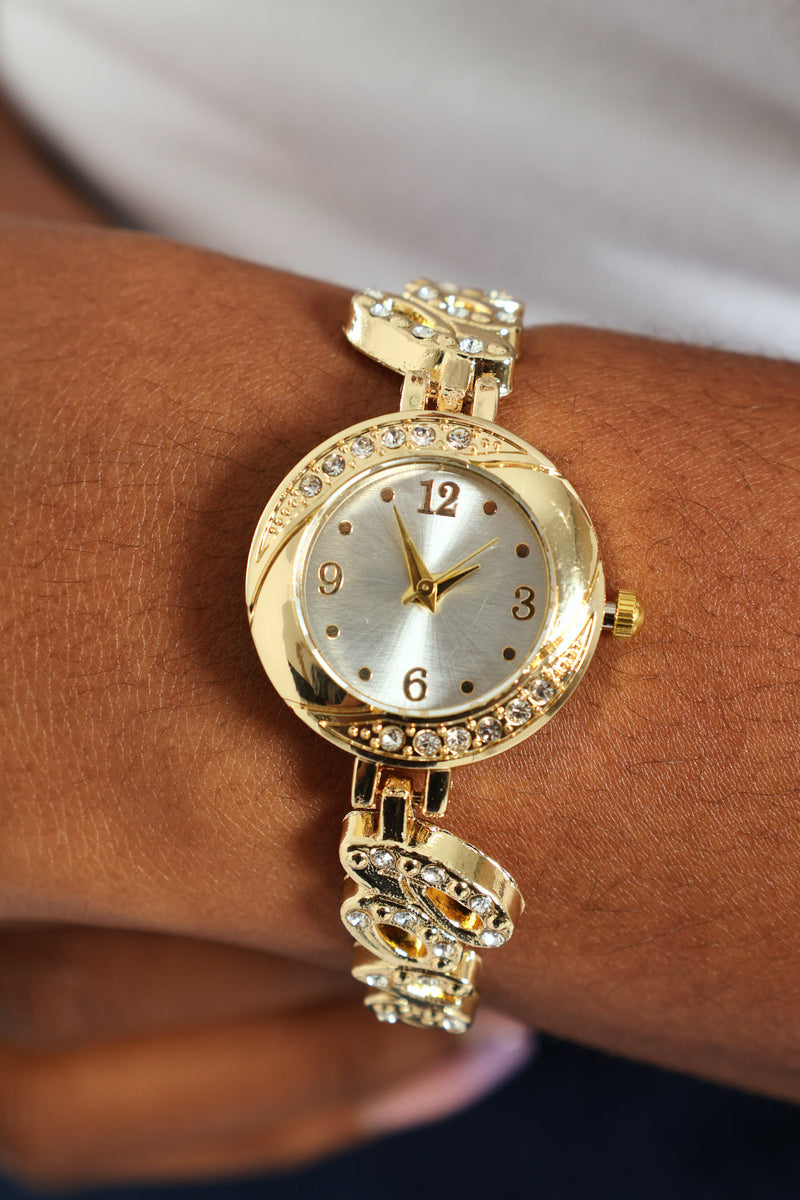 Diamante Love Metal Strap Watch - Gold – LEGiT