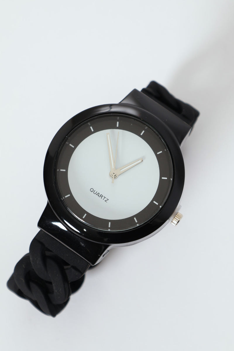 Silicone Chain Strap Watch - Black – LEGiT