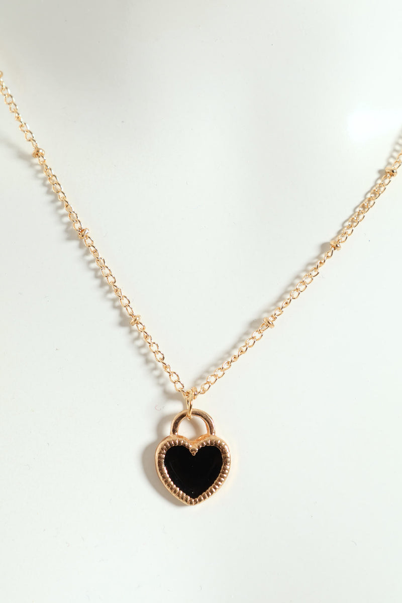 2 Pack Enamel Heart Necklace & Studs - Gold – LEGiT