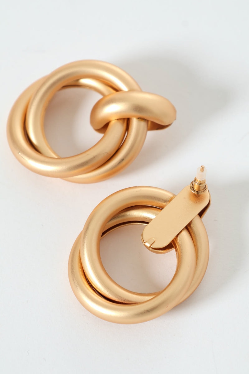 Updated Chunky Double Looped Statement Earrings - Matte Gold – LEGiT