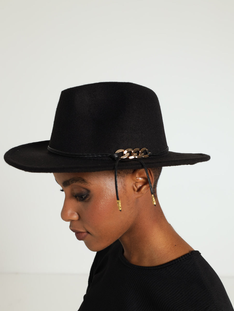 Felt Fedora With Triple Chain Pu Band – LEGiT