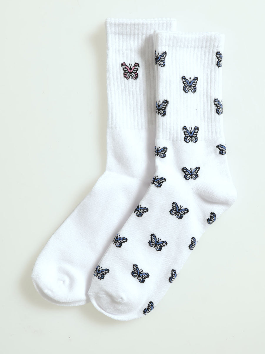 2 Pack Butterfly Crew Socks – LEGiT