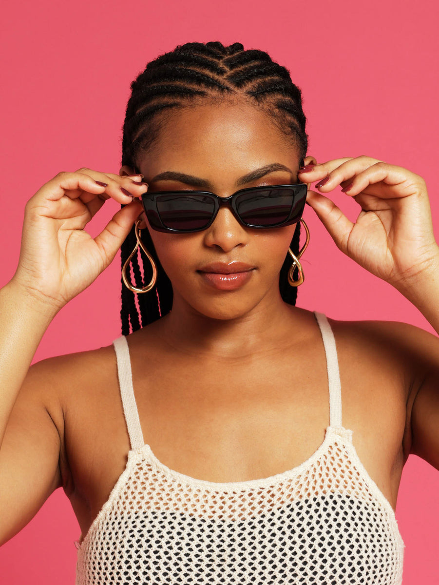 Metal Temple Sunglasses Black Legit