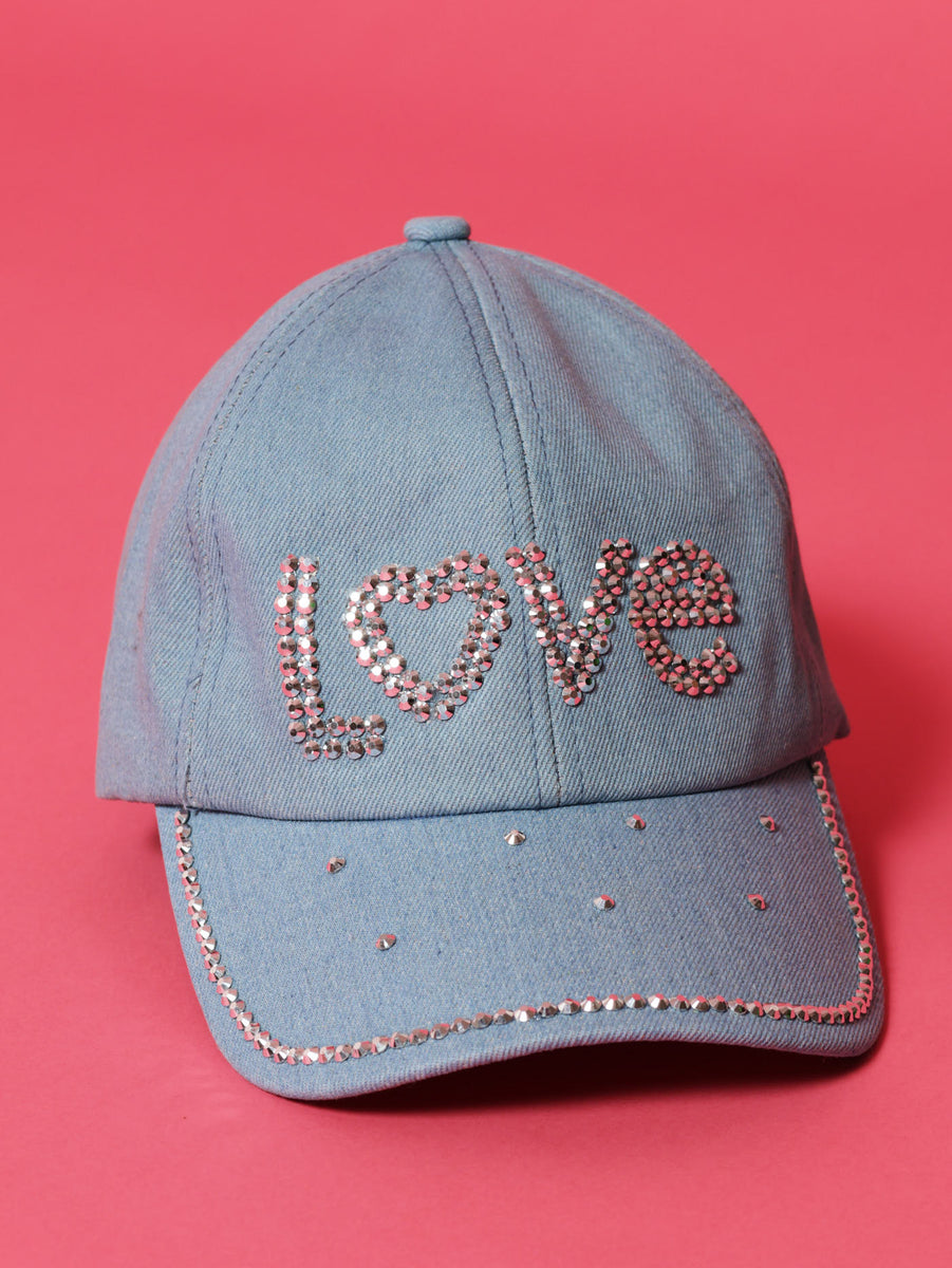 Diamante Slogan Peak Cap - Denim – LEGiT