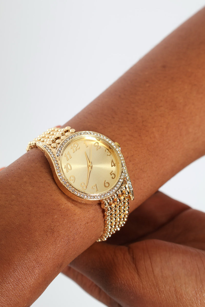 Diamante Dial Ball Chain Strap Watch - Gold – LEGiT