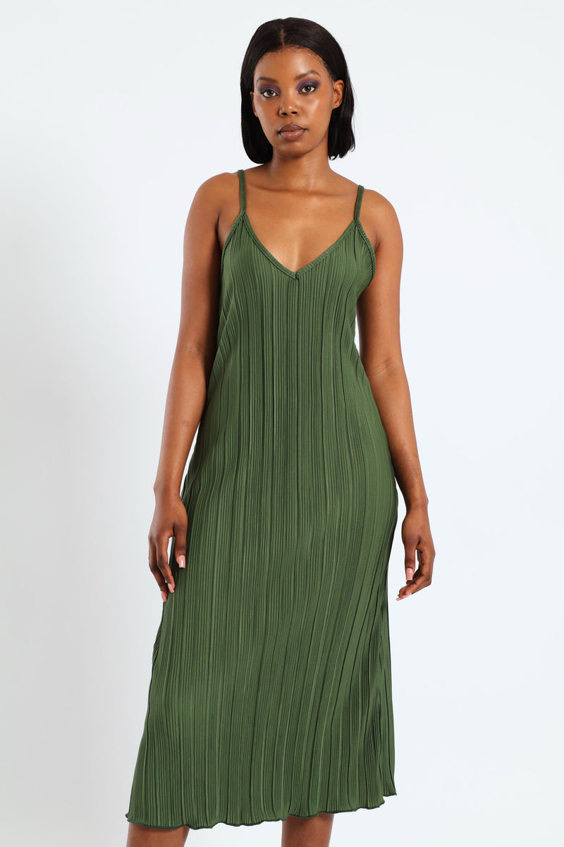 Sleeveless Bodre Maxi Dress - Fatigue – LEGiT