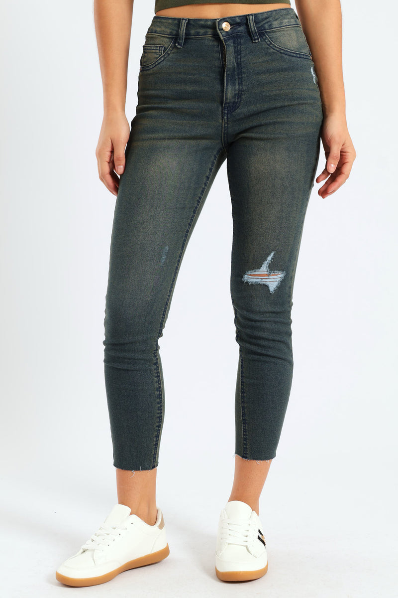 Regular Rise Abraised Skinny Jean - Tea Stain – LEGiT