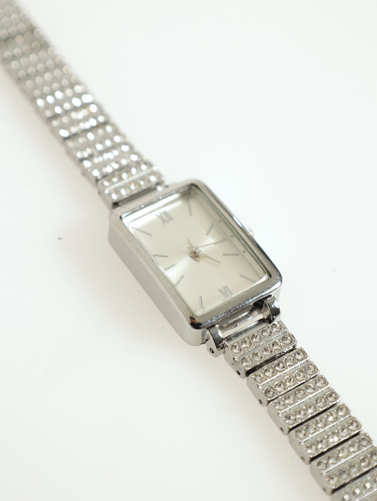 Rectangular Face Watch With Diamante Strap – LEGiT