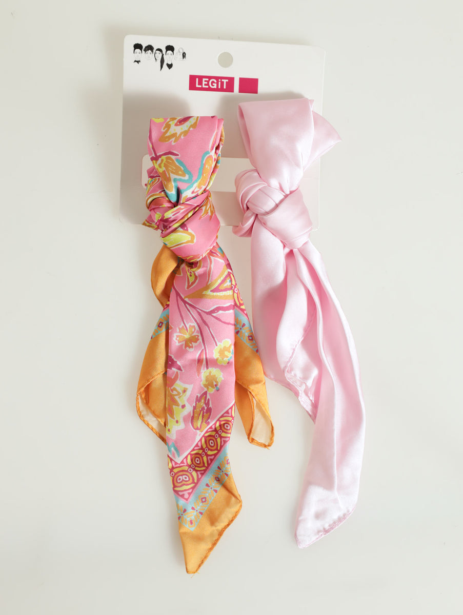 2 Pack Multi Floral & Plain Scarf – LEGiT