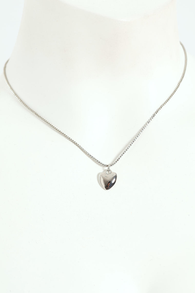 Solid Heart Pendant Necklace - Silver – LEGiT