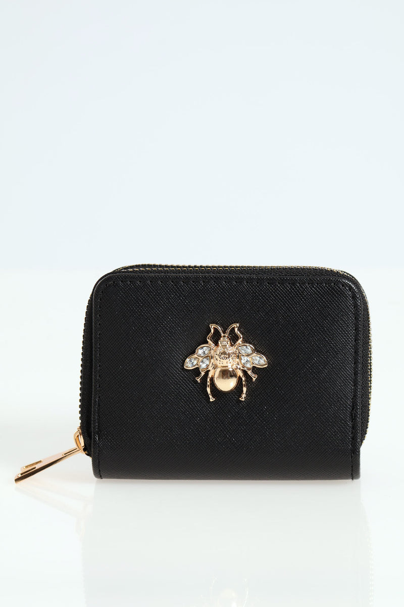 Double Zip Bee Trim Wallet - Black – LEGiT
