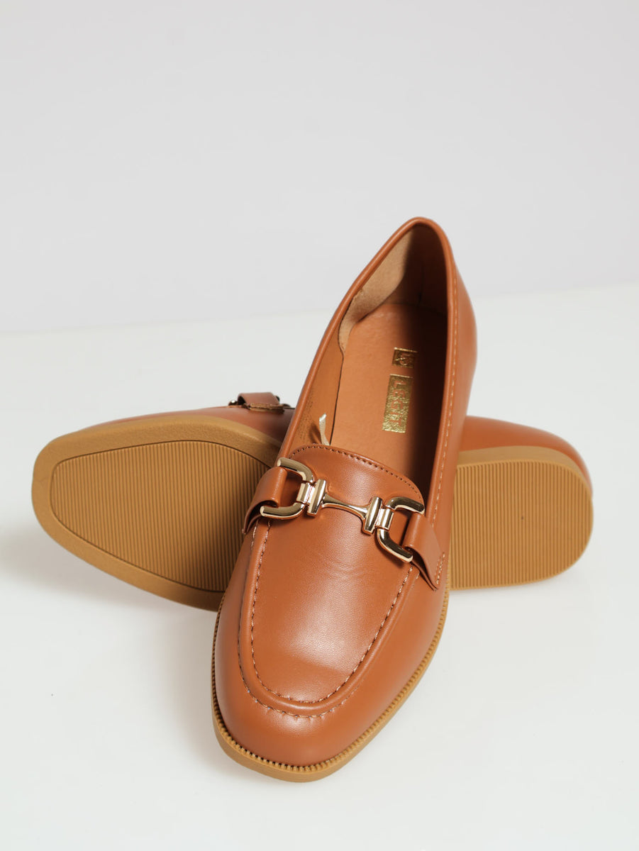Classic Loafer With Link Trim - Tan – LEGiT