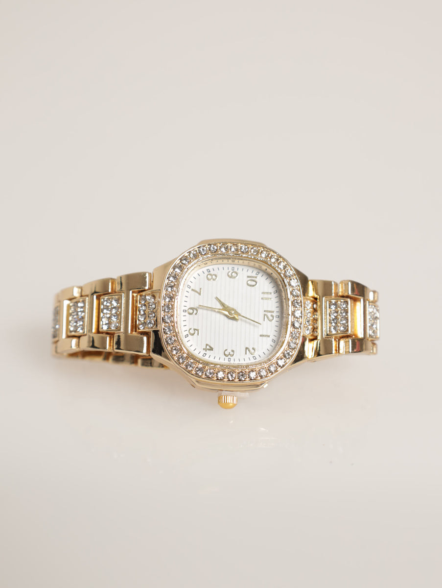 Diamante Dial Metal Strap Watch – LEGiT