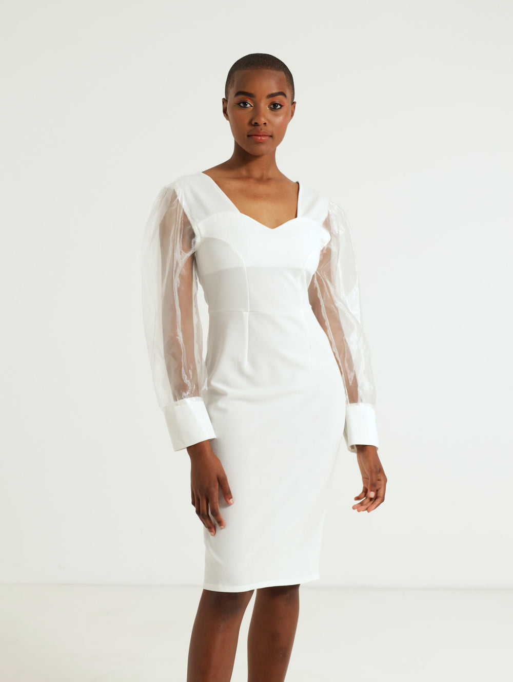 Organza Long Sleeve Combo Bodycon Dress – LEGiT