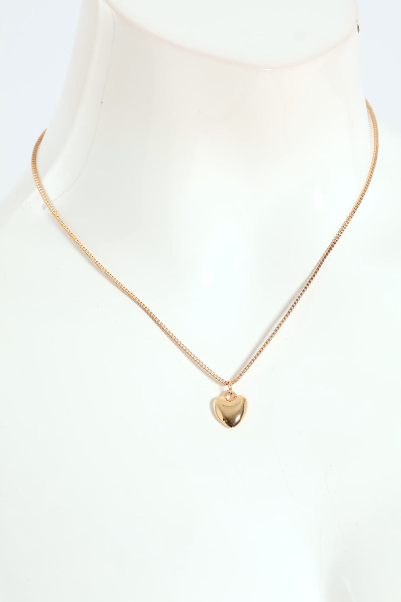 Solid Heart Pendant Necklace - Gold – LEGiT