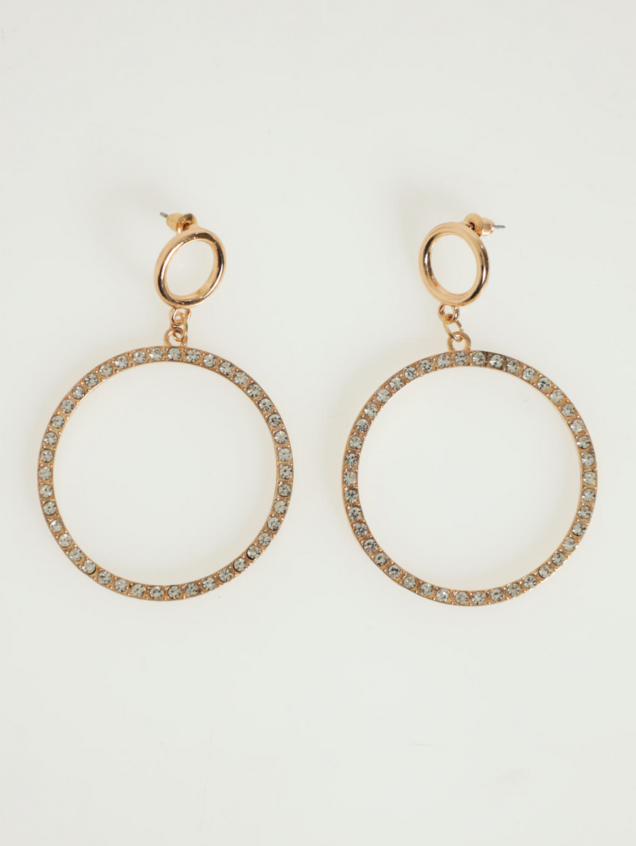 Double Circle Diamante Earrings – LEGiT