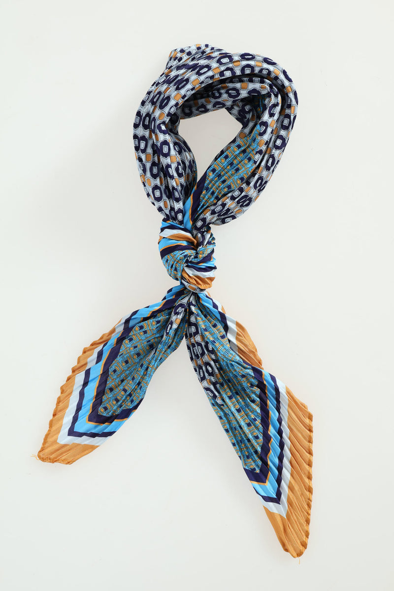 Allover Floral & Stripe Pleated Stain Scarf – LEGiT