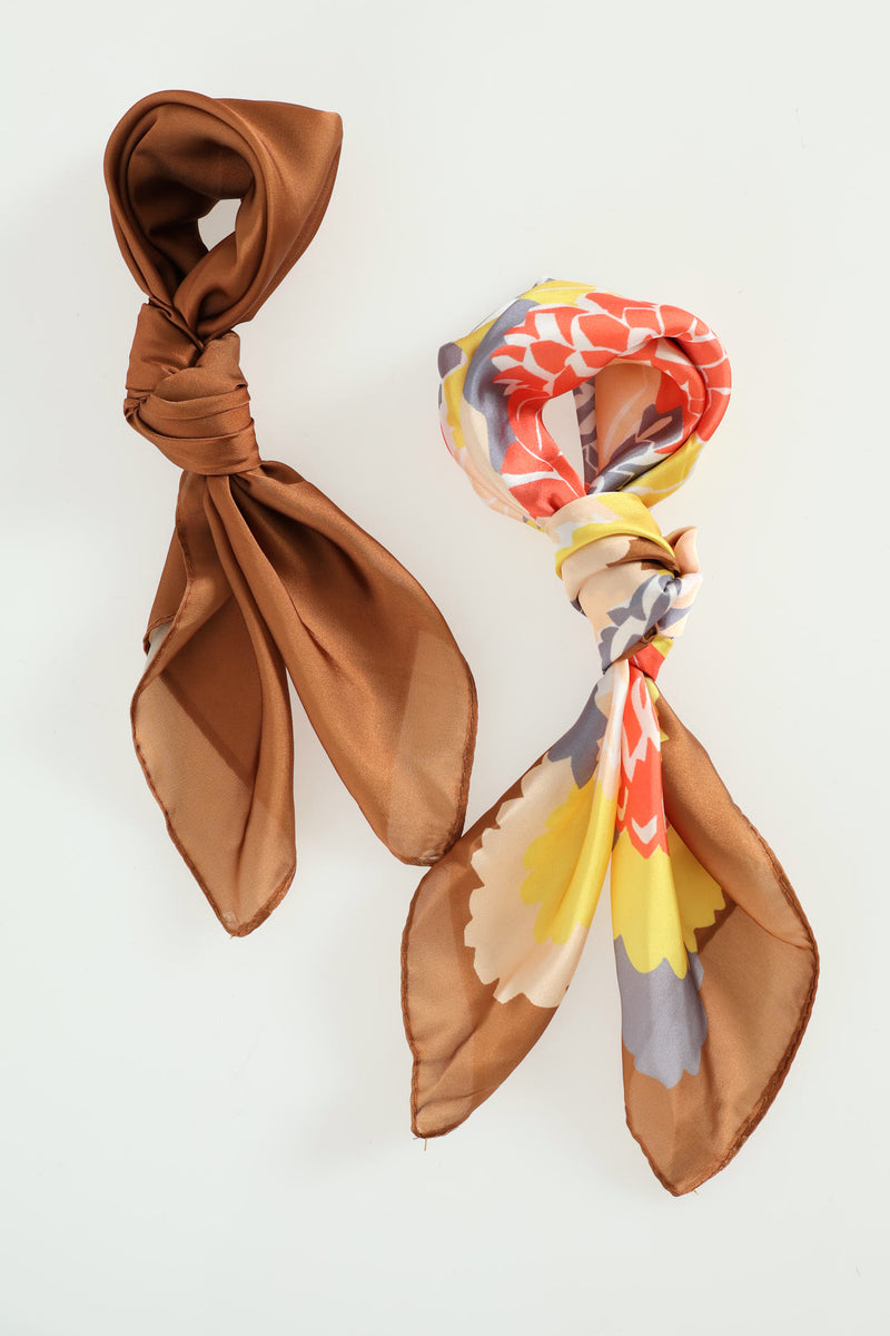 2 Pack Bright Floral Satin Scarf - Multi – LEGiT