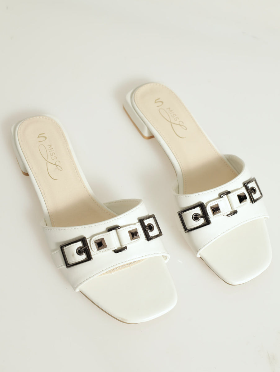 One Strap Push In Mule With Studs & Buckle – LEGiT