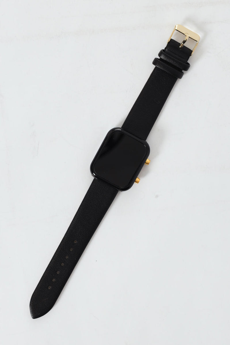 Digital Square Face Watch - Black – LEGiT