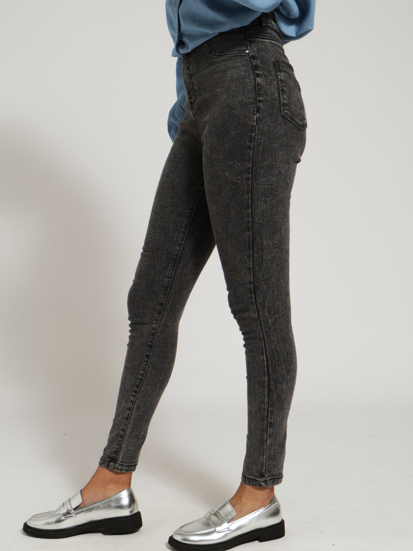 Hi-Rise Skinny Jean - Black Acid Wash – LEGiT