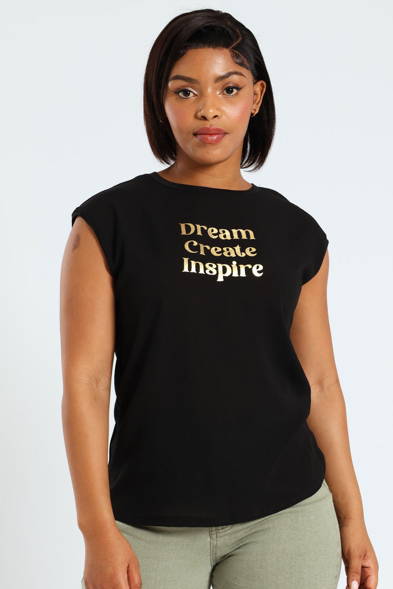 Line Drawing Combo Screen Top - Black – LEGiT