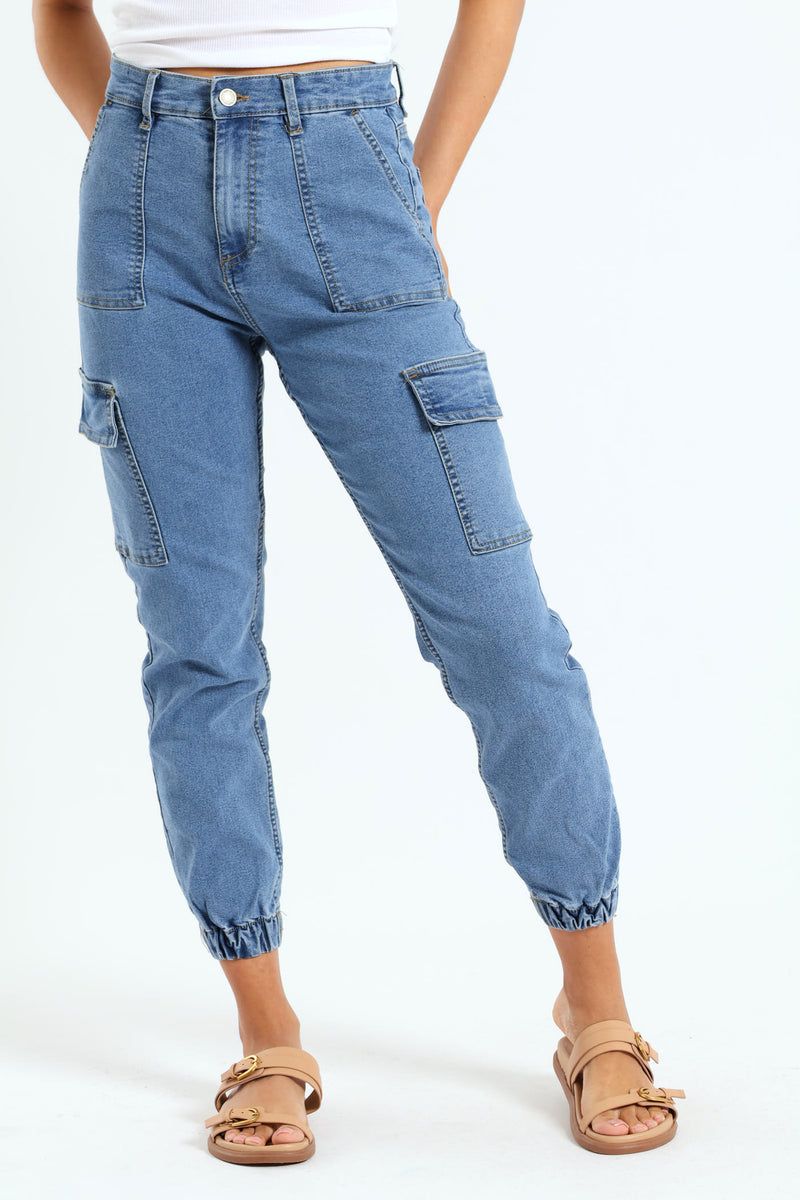 Denim Cargo Jogger - Stonewash – LEGiT