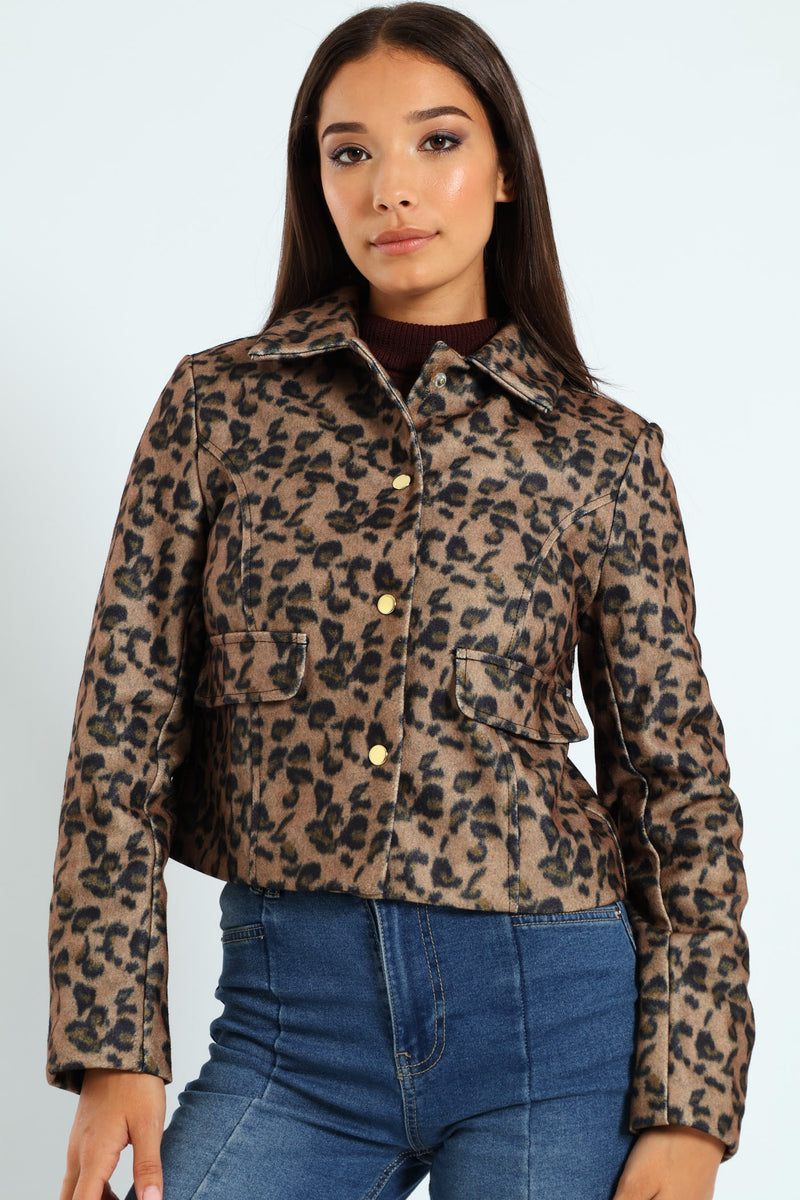 Animal Print Melton Shacket - Multi – LEGiT