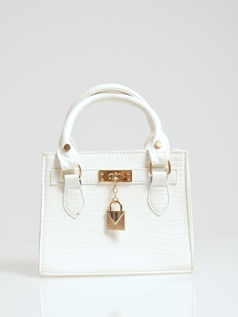 Metal Trim Tote Bag - White – LEGiT