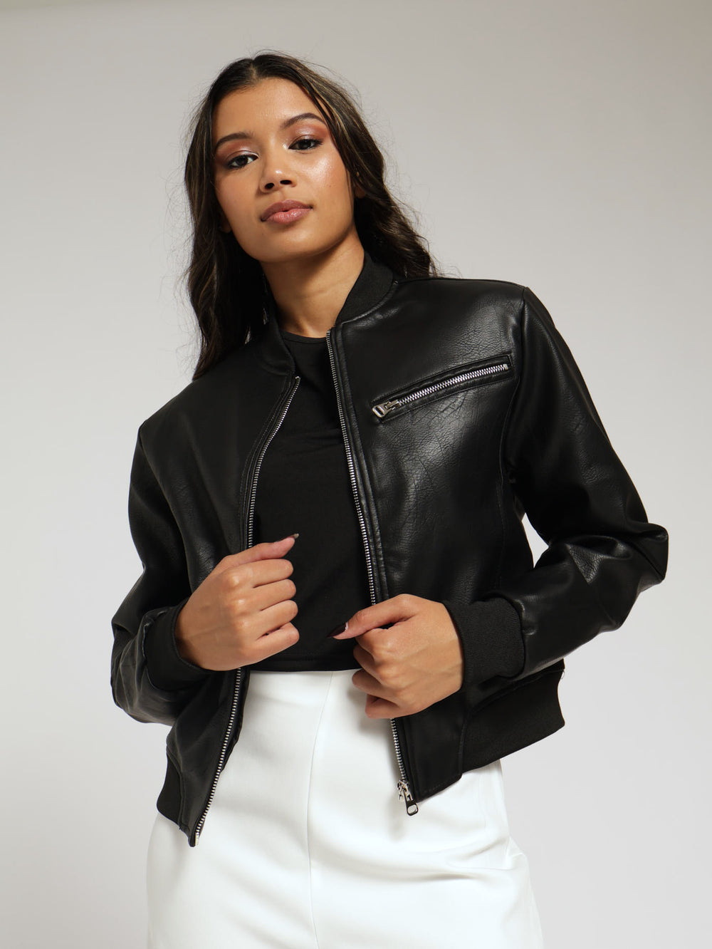 Pu Bomber Jacket - Black – LEGiT