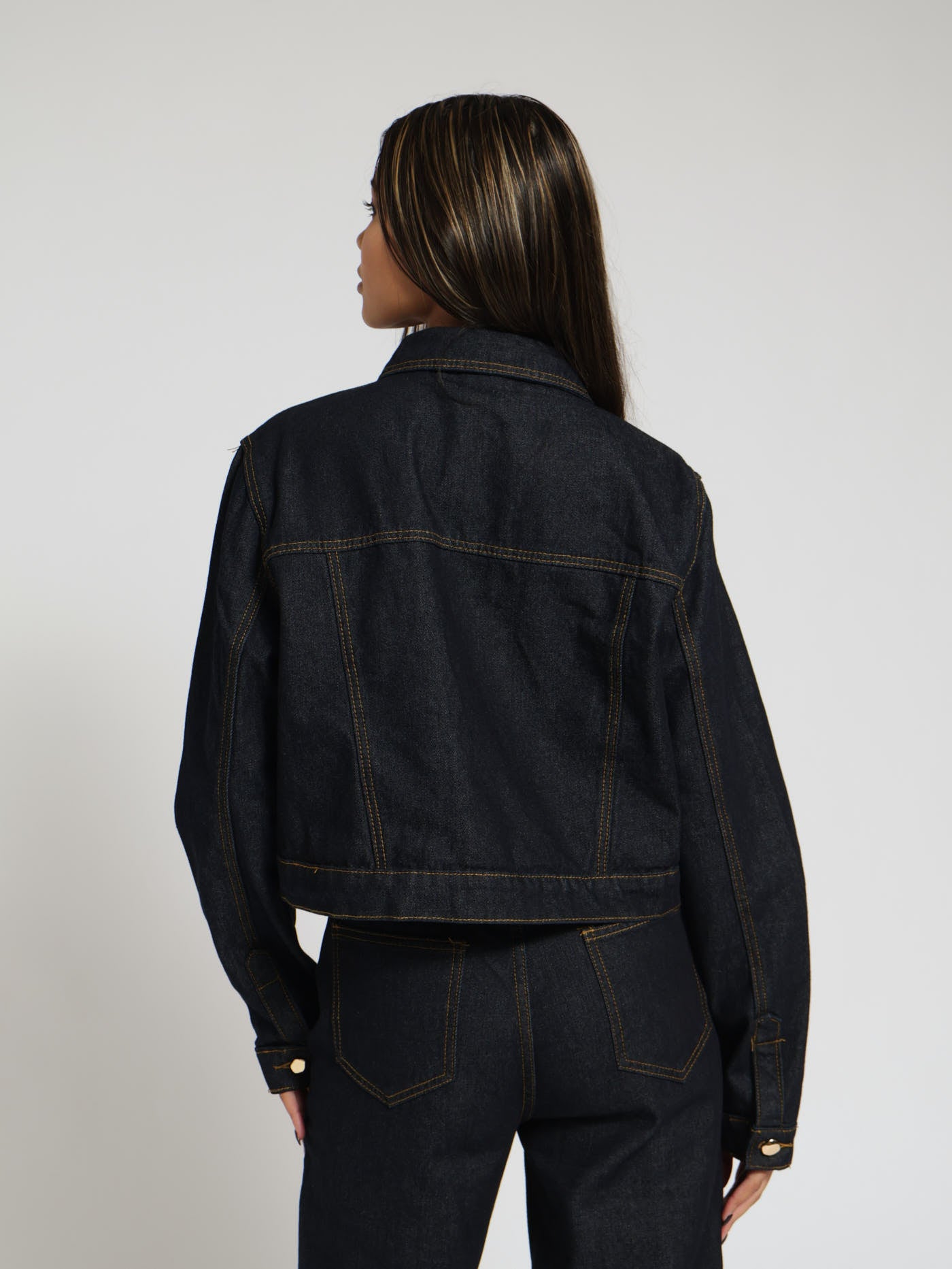 Gold Button Denim Jacket - Ink – LEGiT