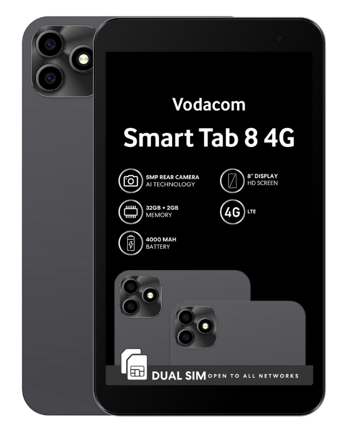 Smart Tab 8 4G 32GB Black Tablet Vodacom – LEGiT
