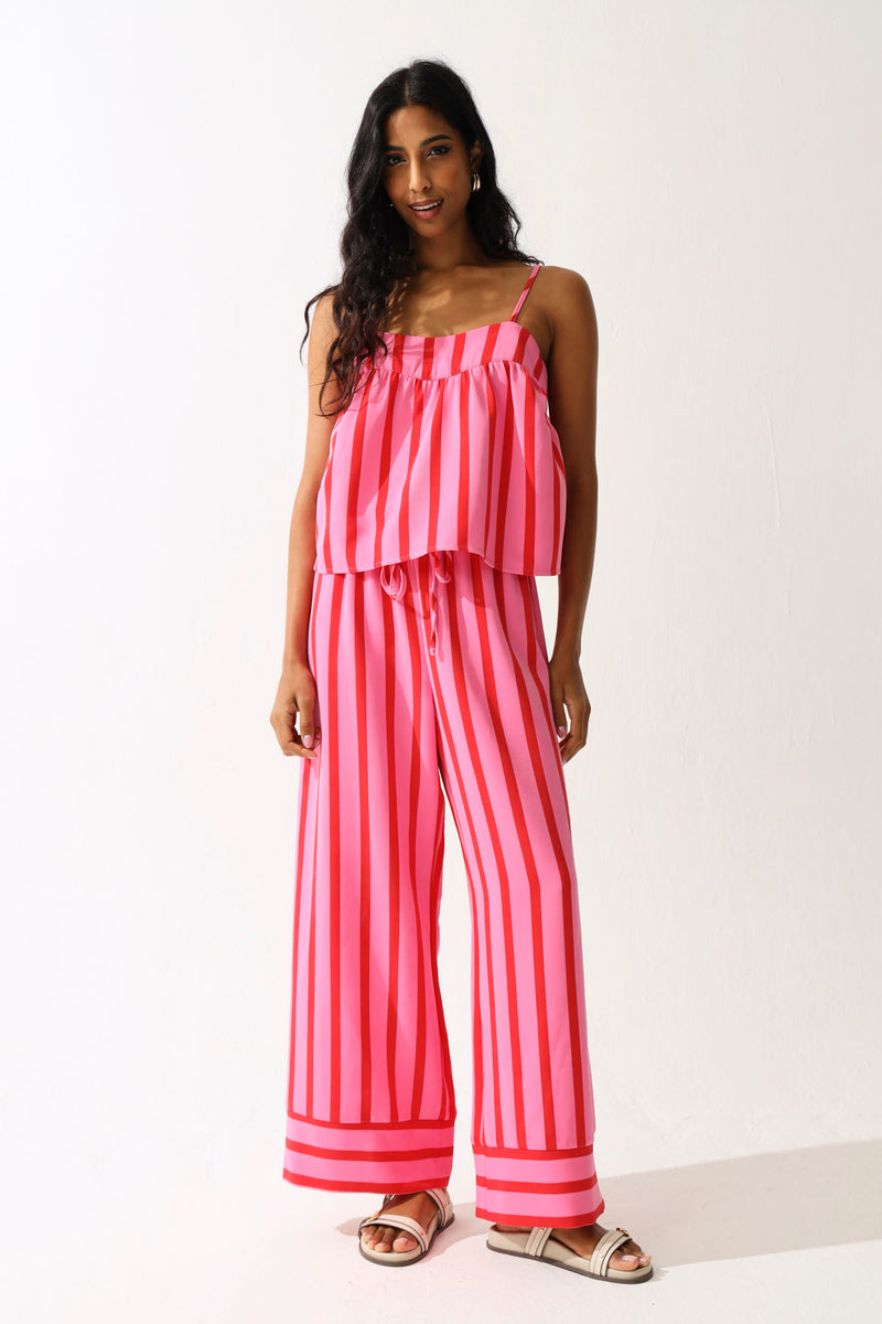 Longer Length Stripe Hem Detail Cami - Multi – LEGiT