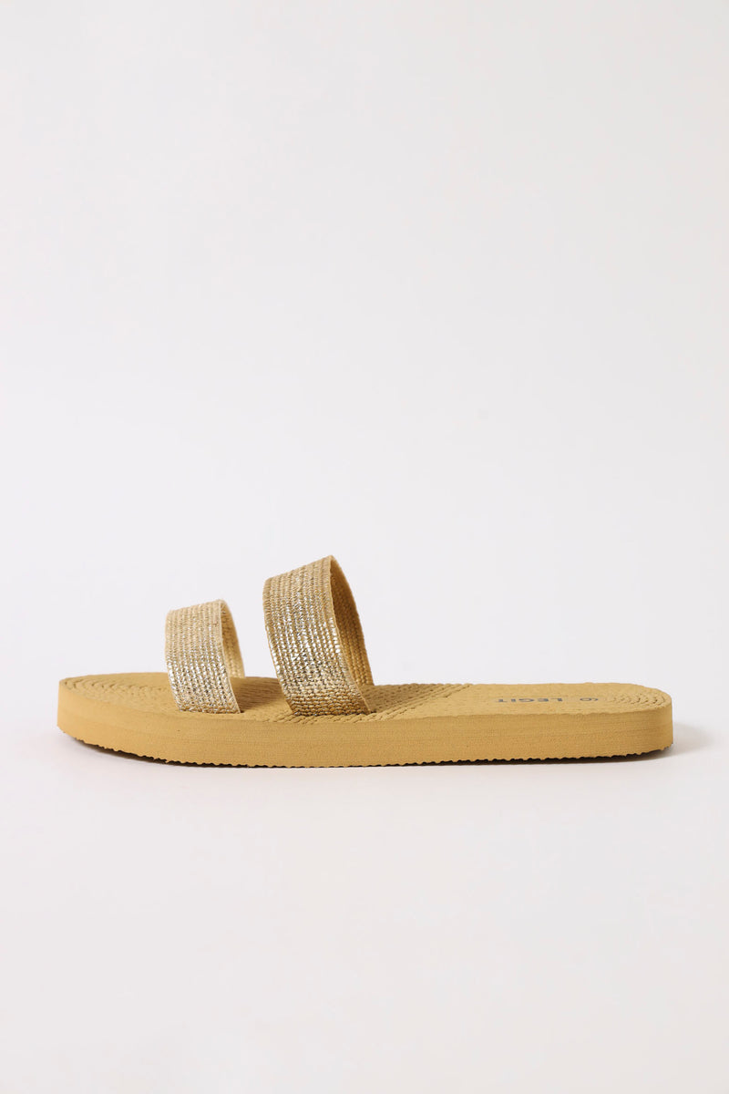 Double Strap Eva Rope Metallic Weave Sandal - Gold – LEGiT