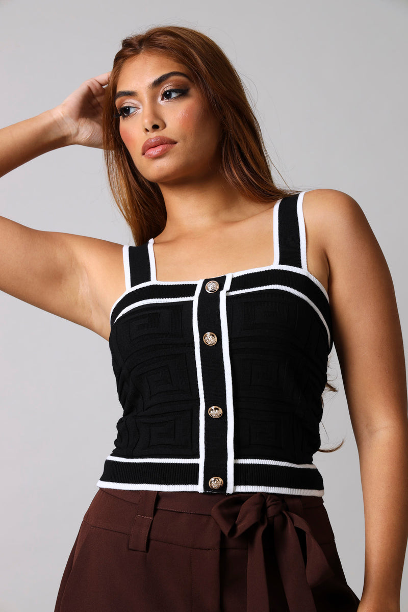 Strappy Knitwear Top - Black – LEGiT